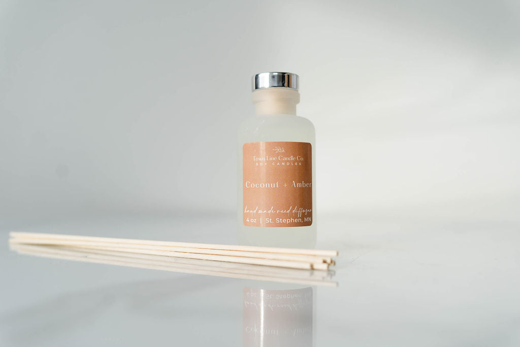 Coconut + Amber 4 oz Reed Diffuser – Town Line Candle Company